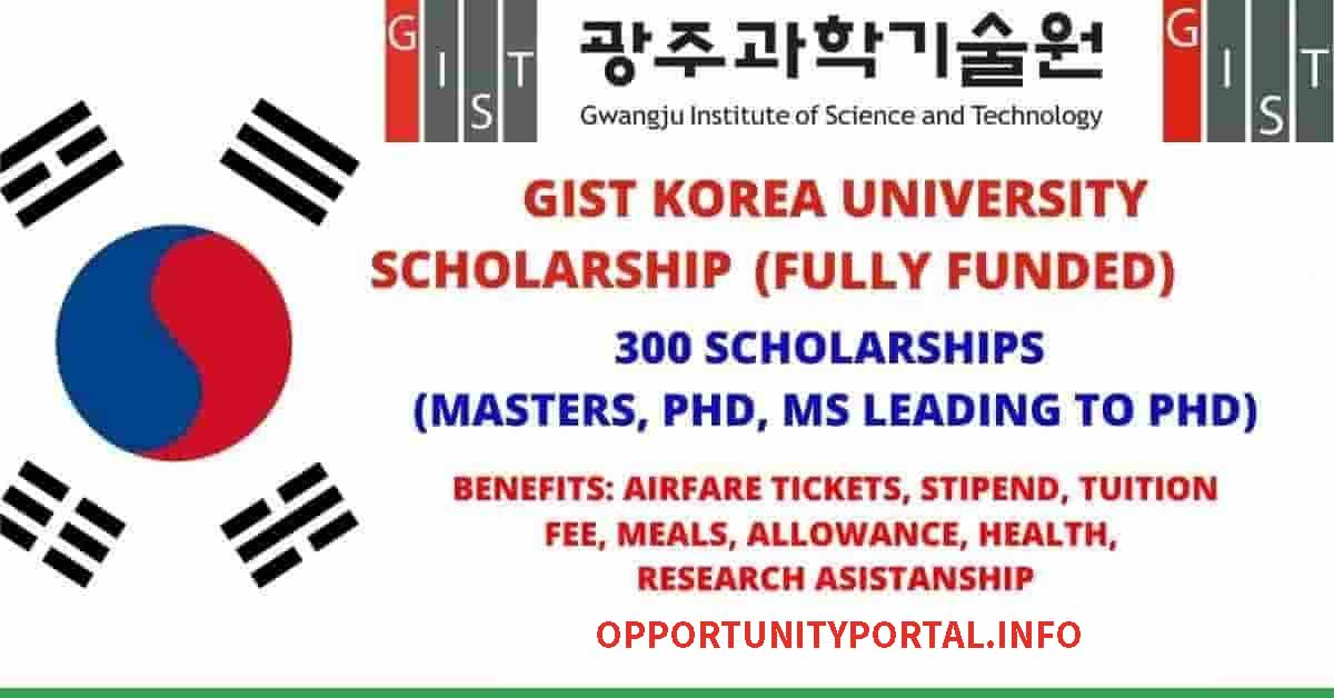 Gwangju Institute of Science and Technology GIST Scholarship In Korea ...